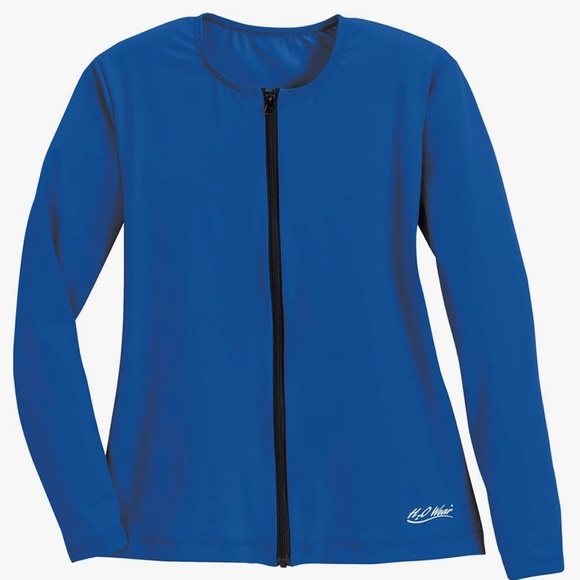 H2O Wear | Swim | Euc H2o Wear Long Sleeve Zip Front Aqua Swim Shirt W ...